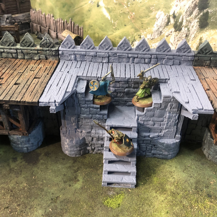 3D Printable ARX RENOVATUR Expansion: Citadel Wall Stairs by GameScape3D