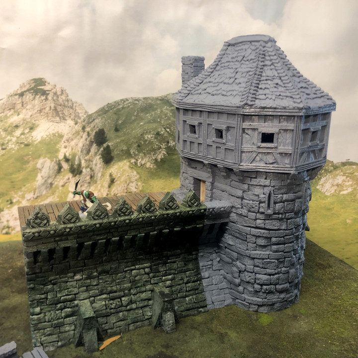 3D Printable ARX RENOVATUR Expansion: Citadel Wall 45 Degree Turn by ...