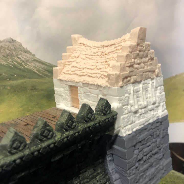 3D Printable ARX RENOVATUR Expansion: Citadel Wall End Tower by GameScape3D