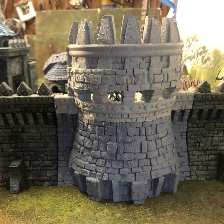 3D Printable ARX RENOVATUR Expansion: Citadel Wall Straight Half Tower ...