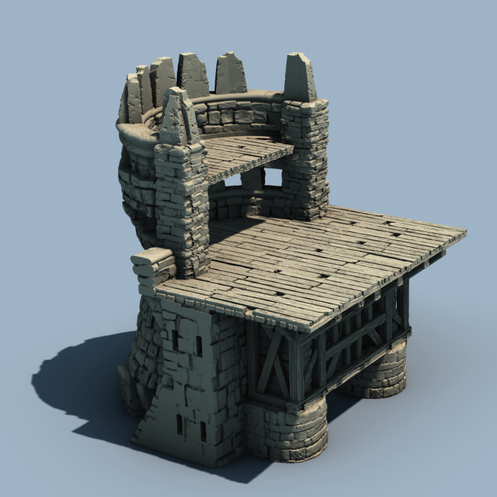 3D Printable ARX RENOVATUR Expansion: Citadel Wall Straight Half Tower ...