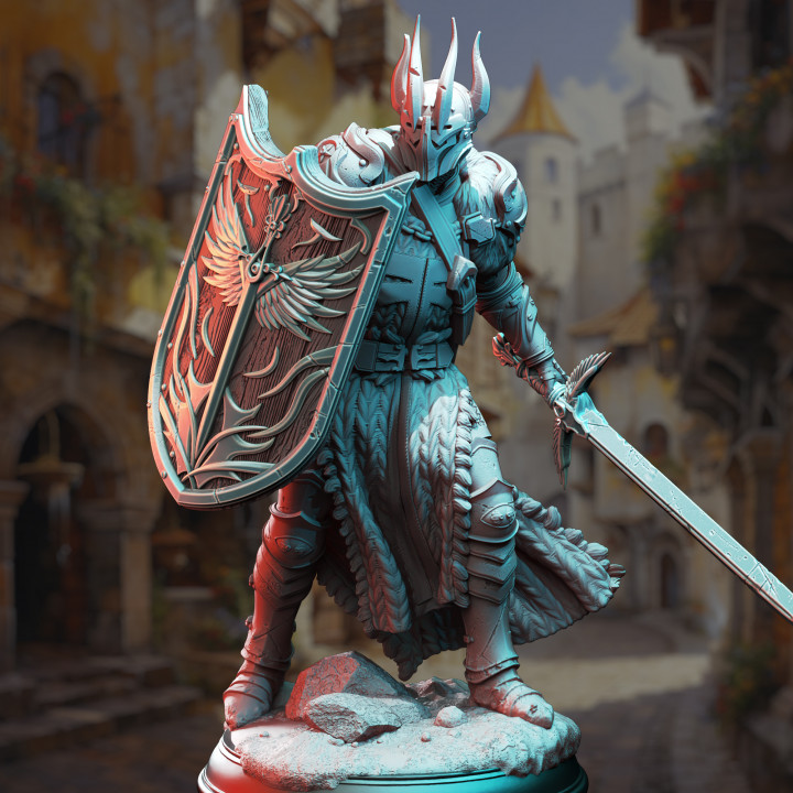 3D Printable Divine Paladin of Conquest - Caedes by DM Stash