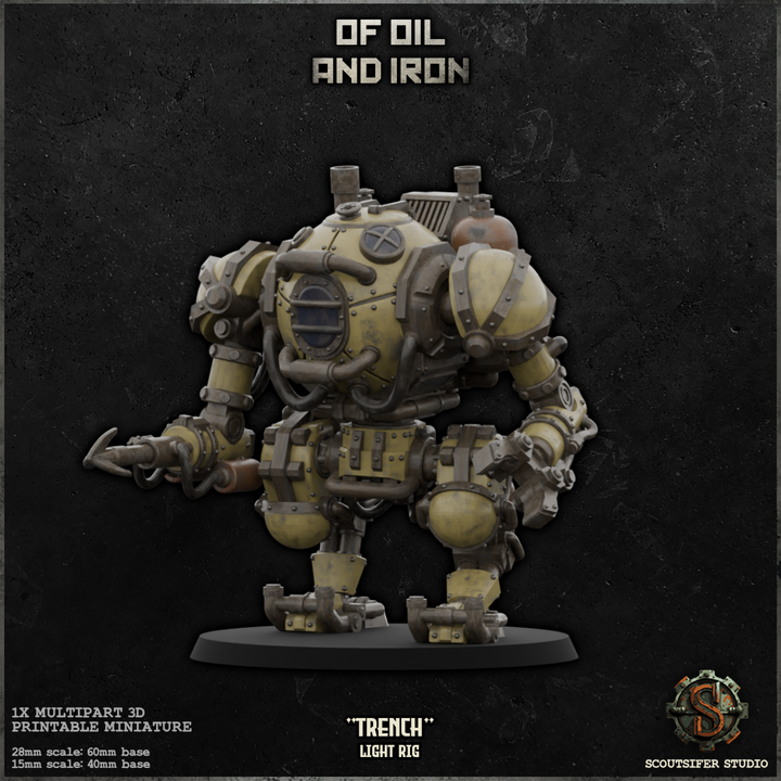 3D Printable "Trench" Light Rig | Dieselpunk Mech by Scoutsifer Studio