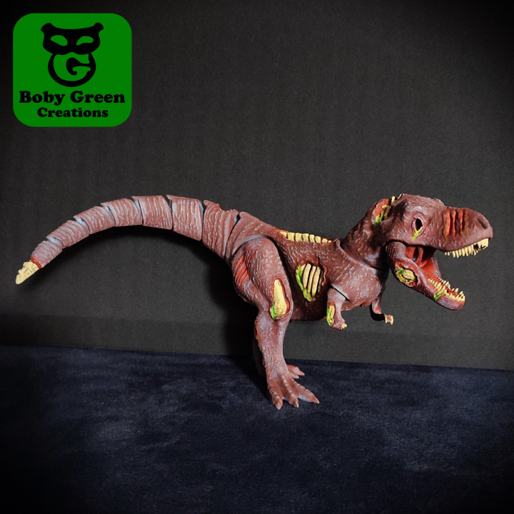 3D Printable Zombie T-Rex Flexi / Halloween Special by Boby Green Creations