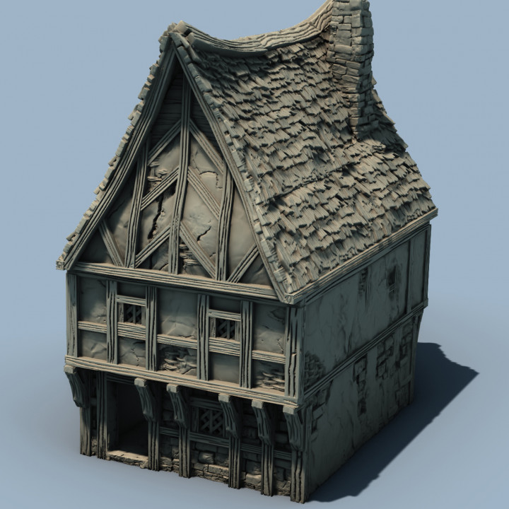 3D Printable Timber Row House Beta by GameScape3D