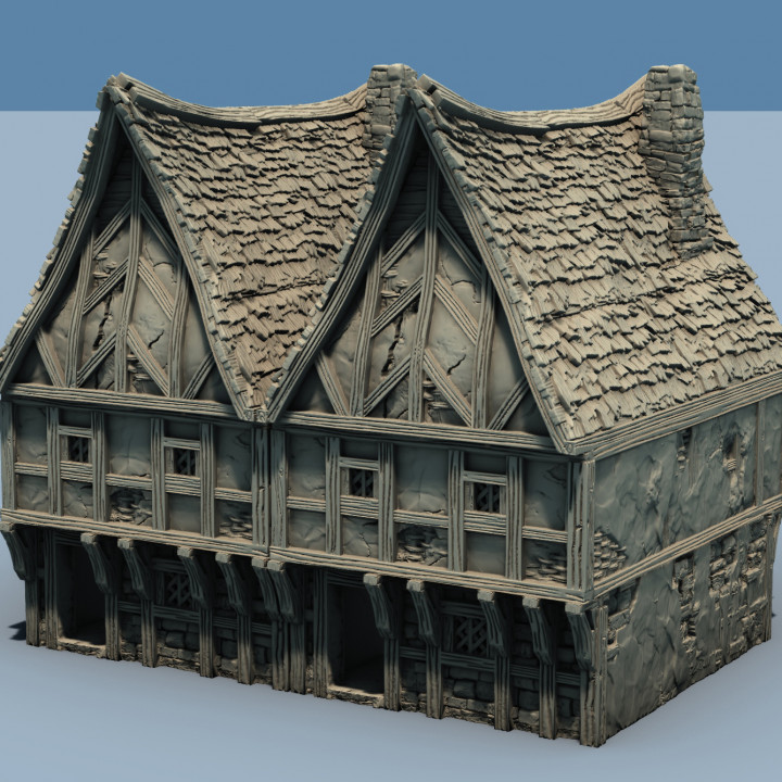 3D Printable Timber Row House Beta by GameScape3D