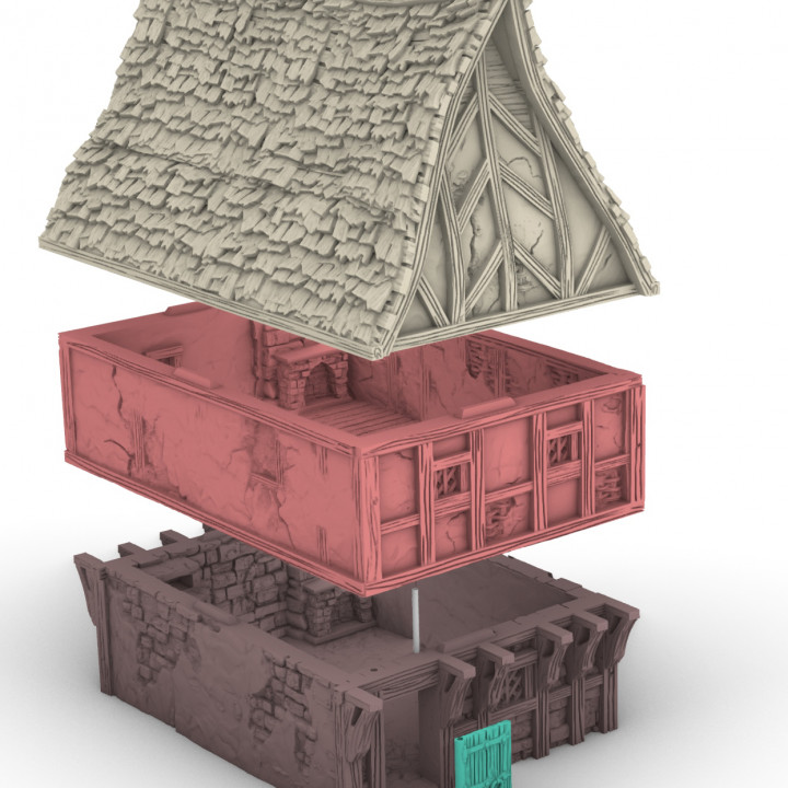 3D Printable Timber Row House Beta by GameScape3D