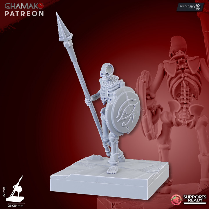 3D Printable Sand Skeletons (Spearmen) by Ghamak