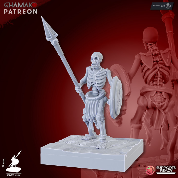 3D Printable Sand Skeletons (Spearmen) by Ghamak