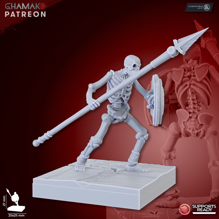 3D Printable Sand Skeletons (Spearmen) by Ghamak