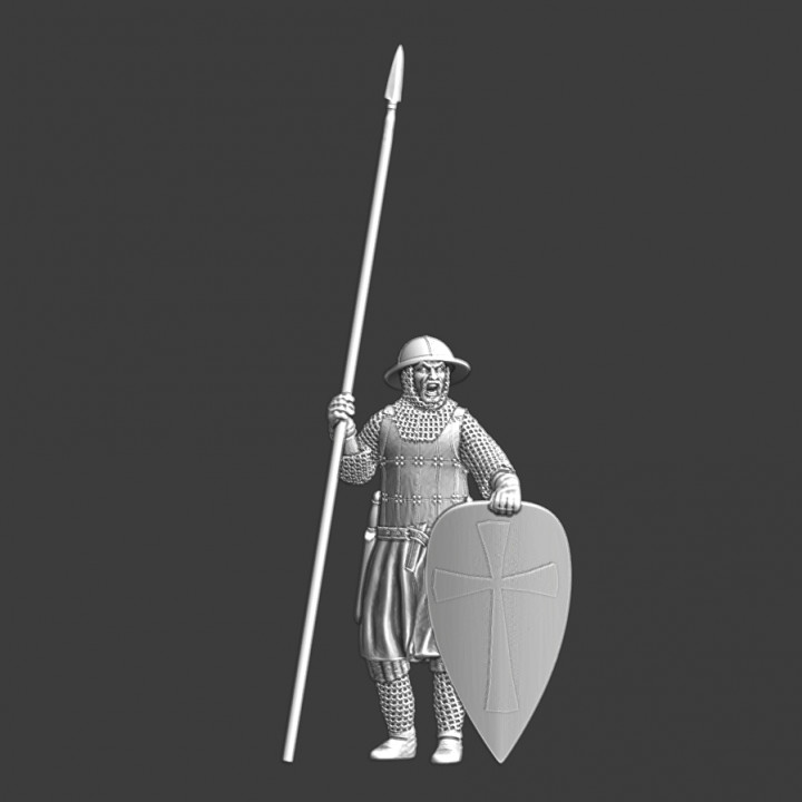 3D Printable Medieval guard - yelling at the persons approaching by ...