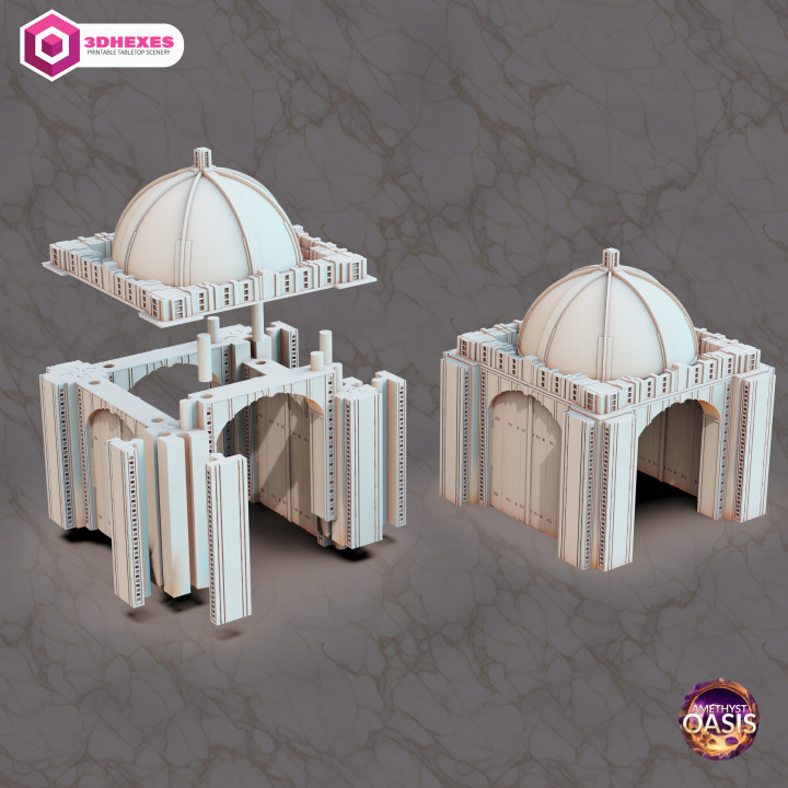3D Printable Monumental Modular Temple Set by 3DHexes