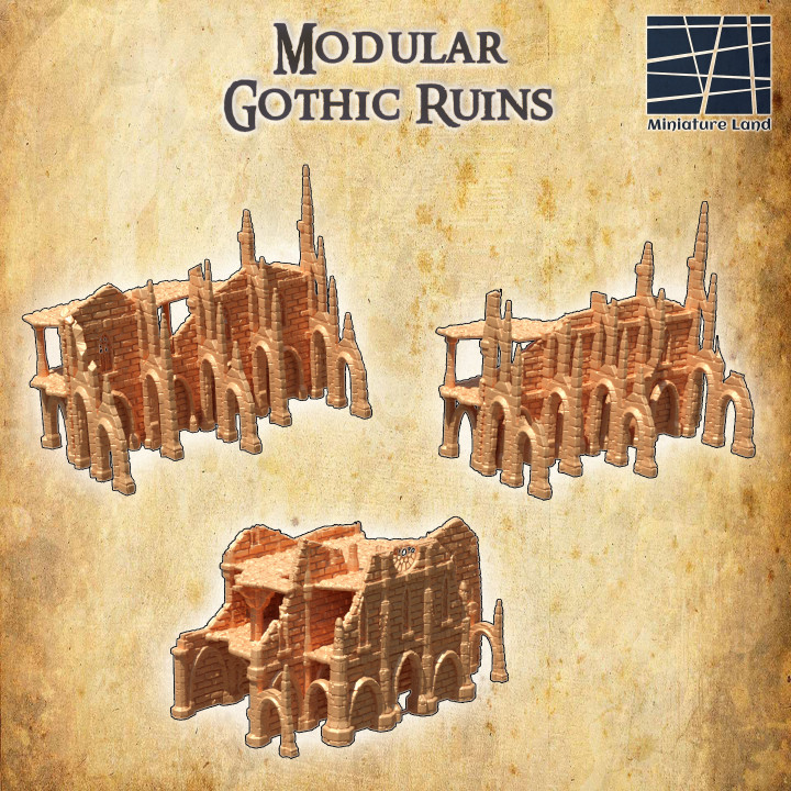 3D Printable Modular Gothic Ruins - Tabletop Terrain - 28 MM by ...