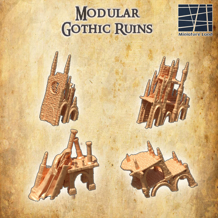 3D Printable Modular Gothic Ruins - Tabletop Terrain - 28 MM by ...
