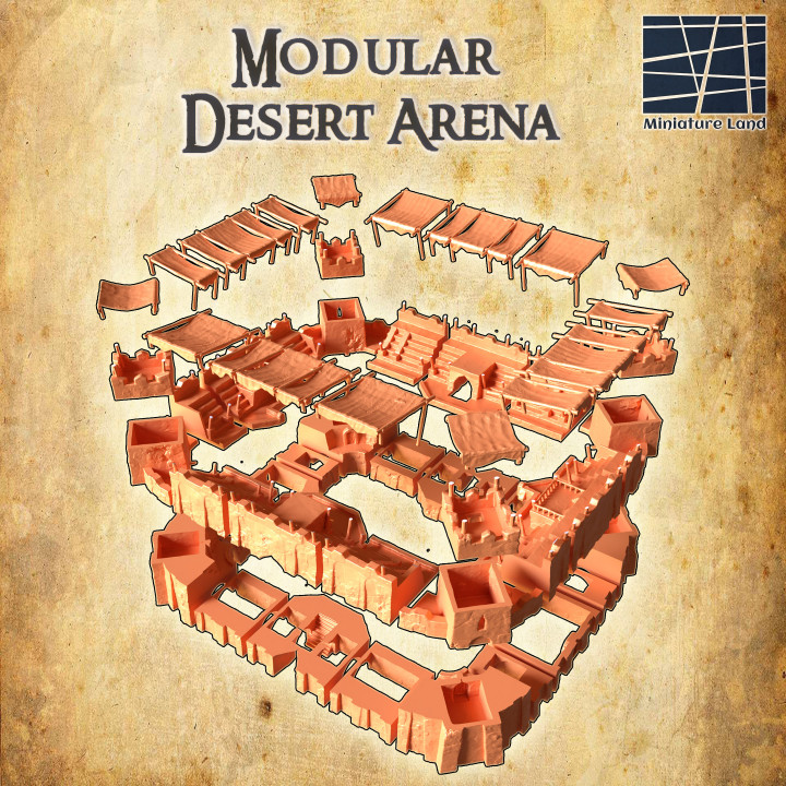 3D Printable Small Desert Arena - Tabletop Terrain - 28 MM by MiniatureLand