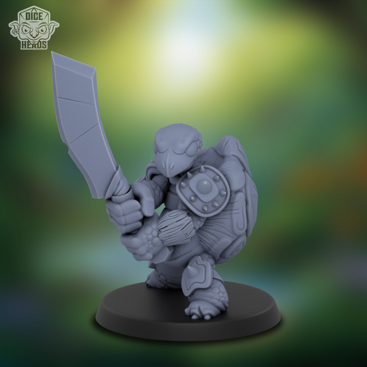 3D Printable Turtle Fighters (pre-supported) by Dice Heads