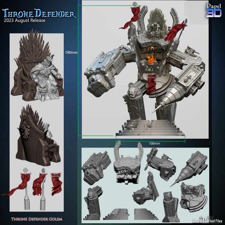 3D Printable Throne Defender Giant by Papel 3D