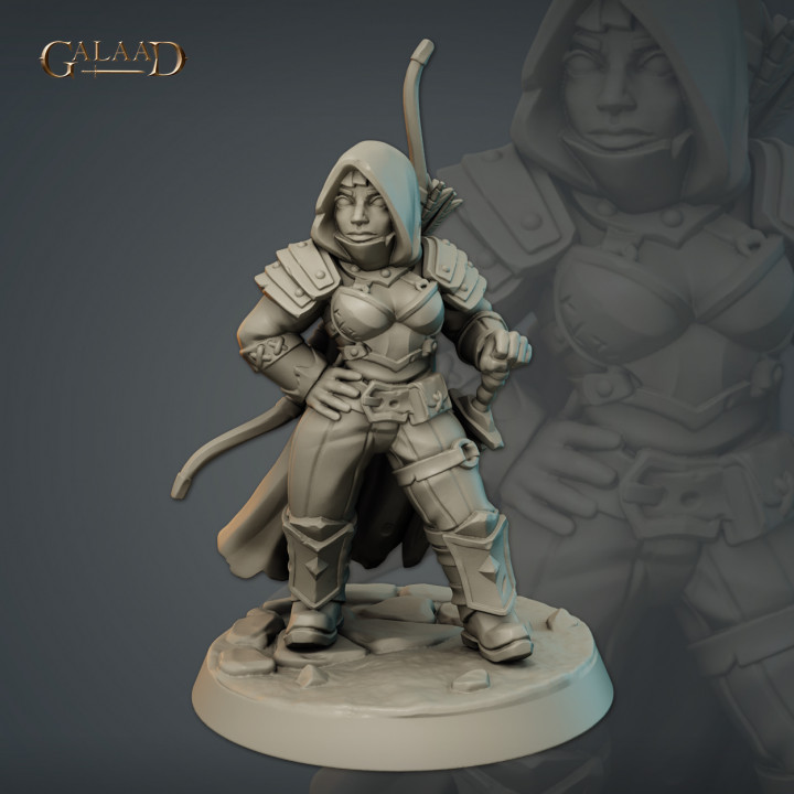 3D Printable Female Dwarf archer by Galaad Miniatures