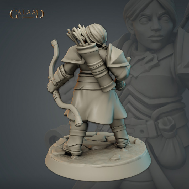 3D Printable Female Dwarf archer by Galaad Miniatures