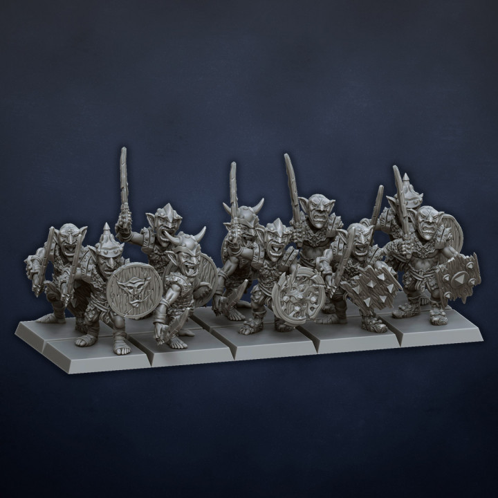 3D Printable Goblin Rabble by Dragon's Lake Miniaturas