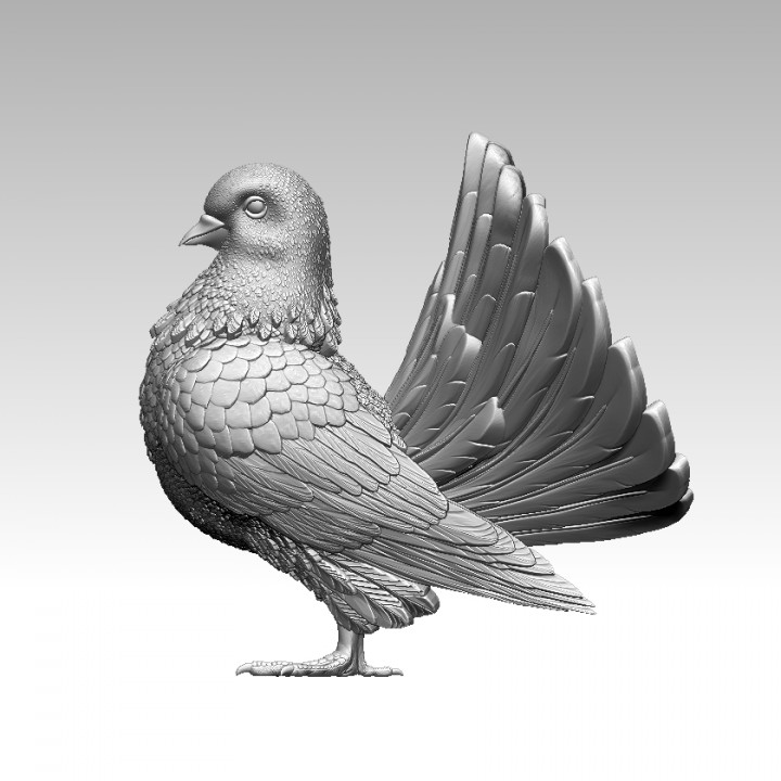 3D Printable pigeon by Dmitry Tishchenkov