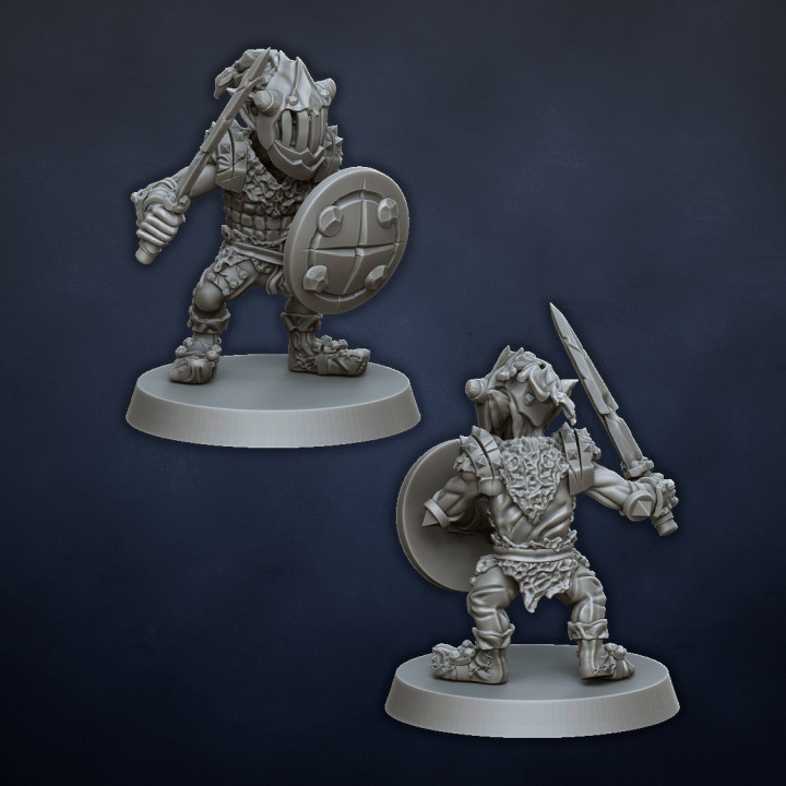 3D Printable Goblin Rabble (Command Group) by Dragon's Lake Miniaturas