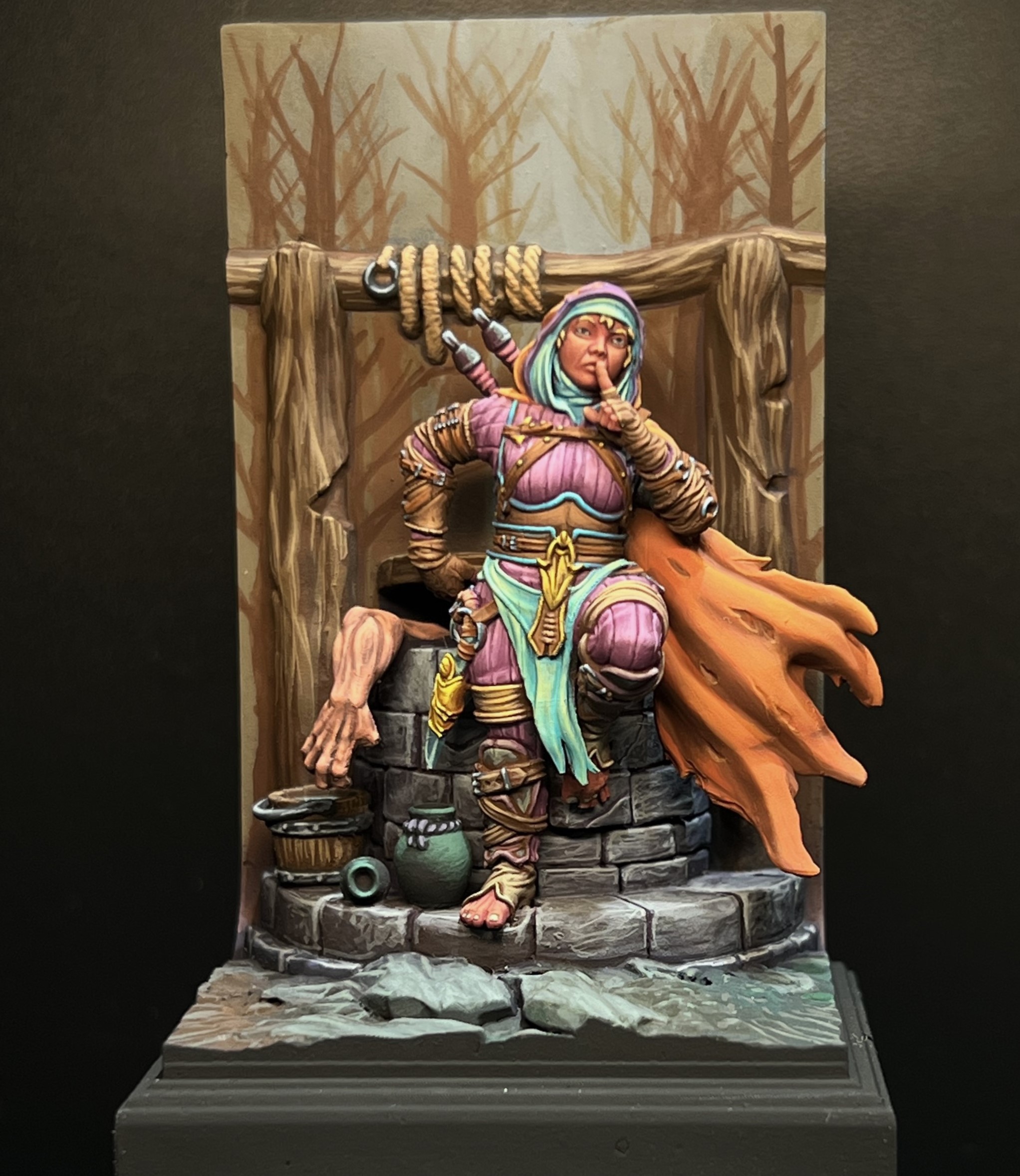 3D Printable Ravenna Bloodsoaked (Halfling Assassin) by Flesh of Gods