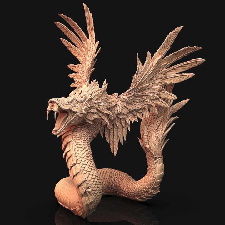 3D Printable Feathered giant serpent by Imp3dsion