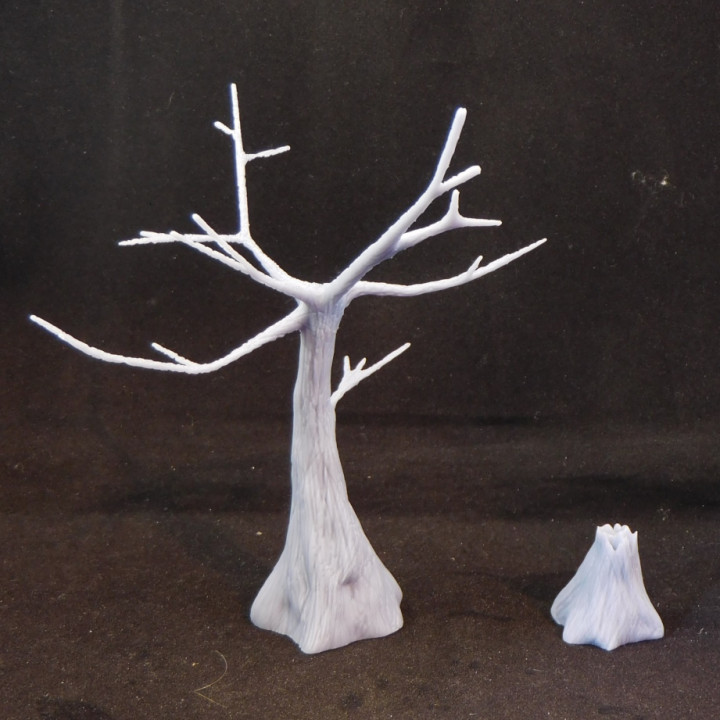 3D Printable 28mm Natural Dead Tree and Stump by Michael Crossman