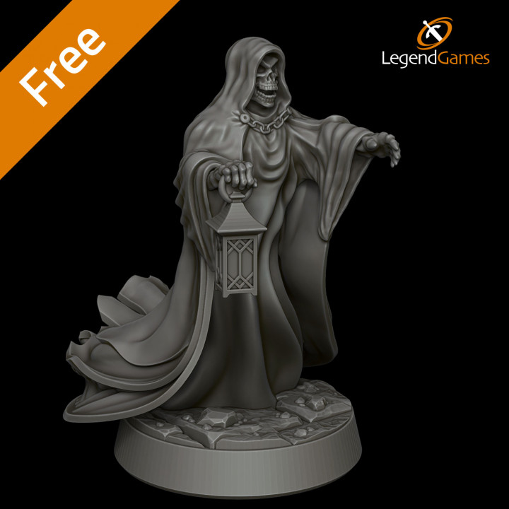 3D Printable LegendGames FREE Skeleton Ghost with lantern by Legend Games