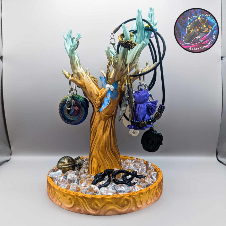 3D Printable Jewelry Tree, Keychain Display by Kirsten M