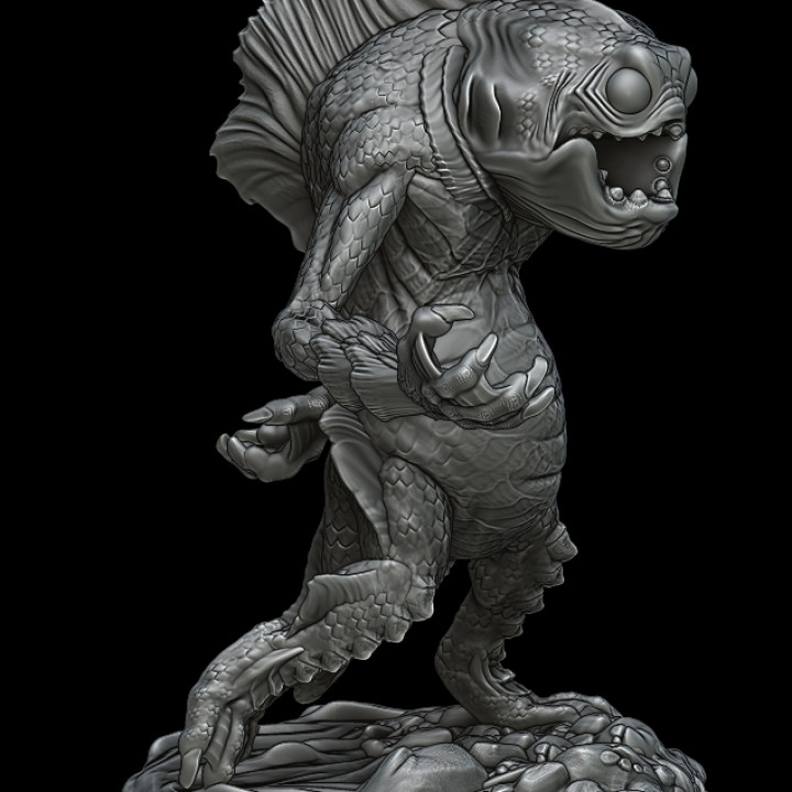 3D Printable Deep Ones Female Warrior by Wundervale Games