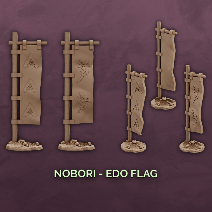 3D Printable Edo Flag (Nobori) by Artificers_Mini