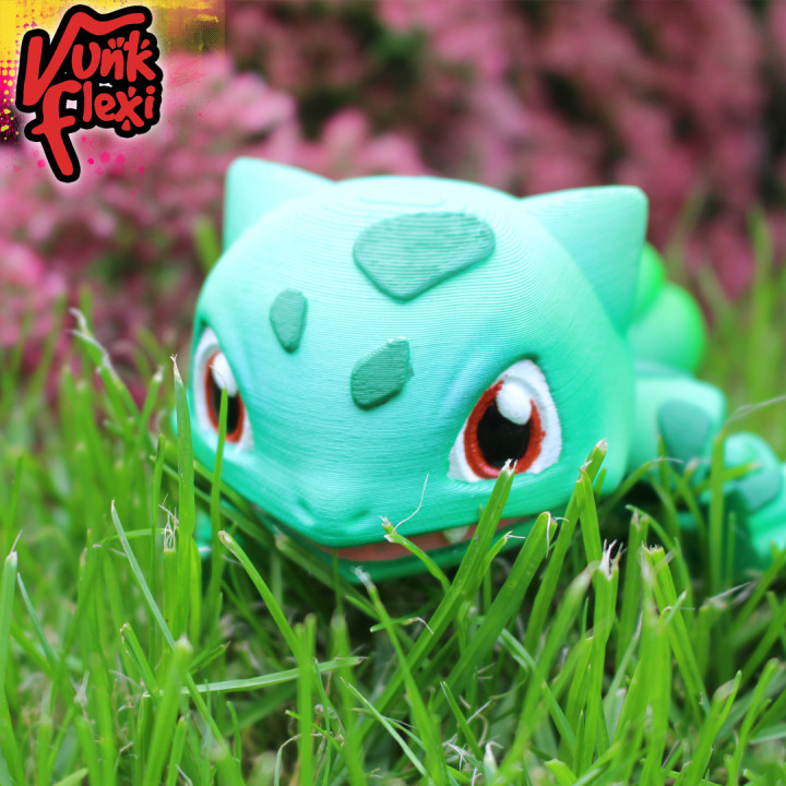 3D Printable Pokemon Bulbasaur Flexi Print-In-Place + figure & keychain ...