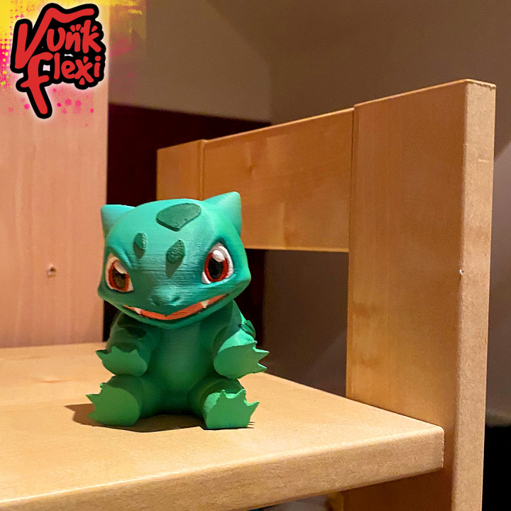 3D Printable Pokemon Bulbasaur Flexi Print-In-Place + figure & keychain ...