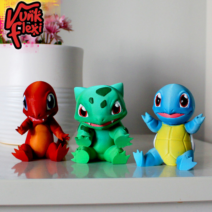 3D Printable Pokemon Bulbasaur Flexi Print-In-Place + figure & keychain ...