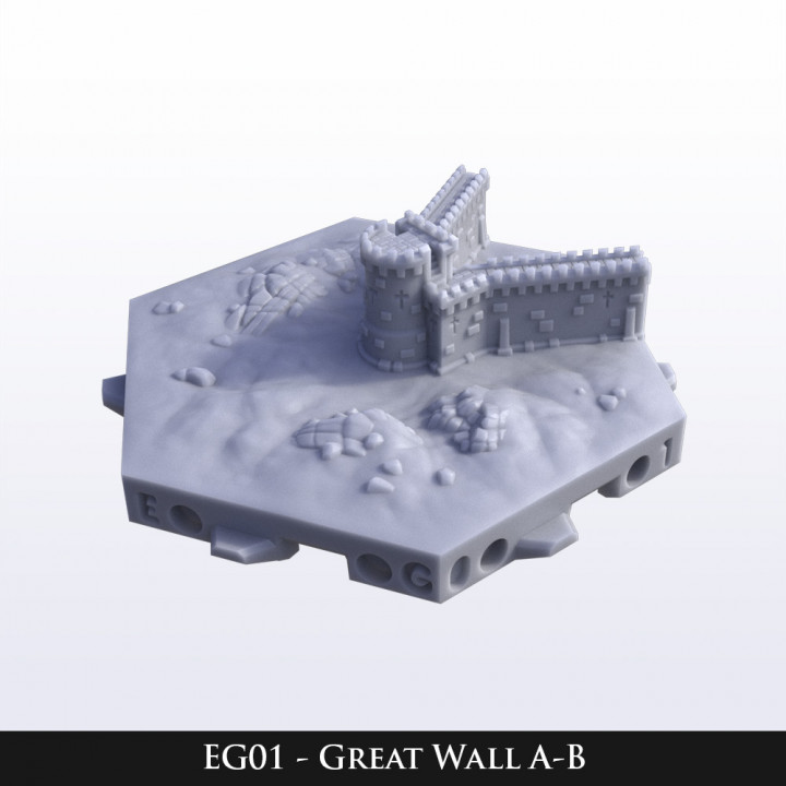 3D Printable Hexton Hills Epic Cities Great Wall Set 01 by Hexton Hills