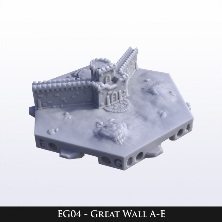 3D Printable Hexton Hills Epic Cities Great Wall Set 01 by Hexton Hills