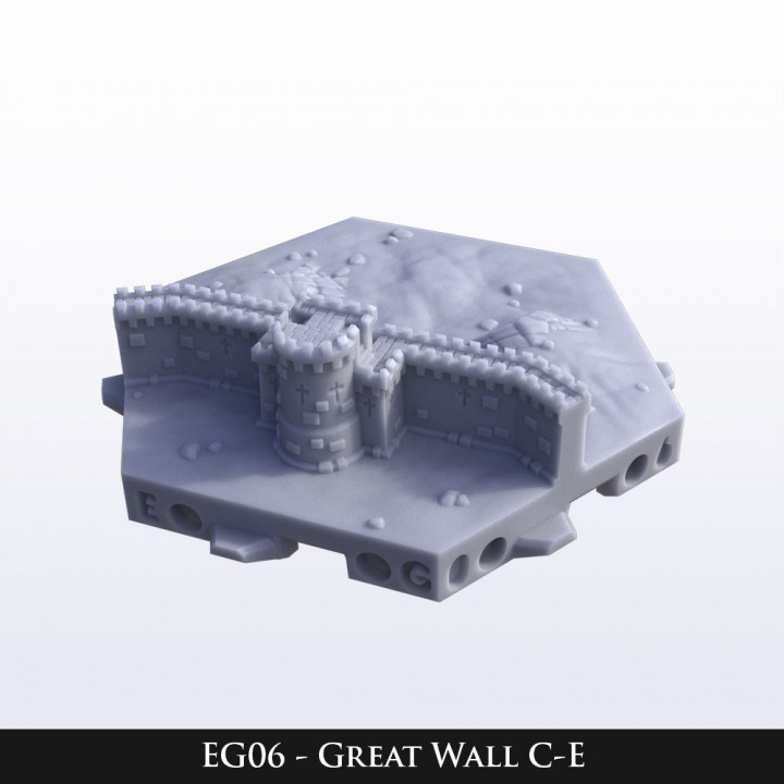3D Printable Hexton Hills Epic Cities Great Wall Set 01 by Hexton Hills
