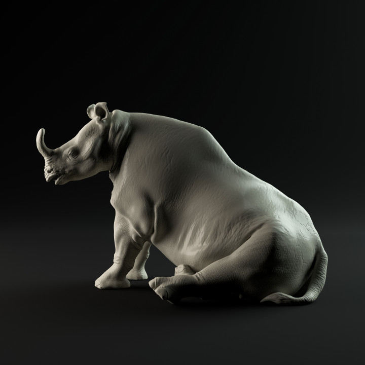 3D Printable Megacerops/Brontotherium sitting 1-35 scale pre-supported ...