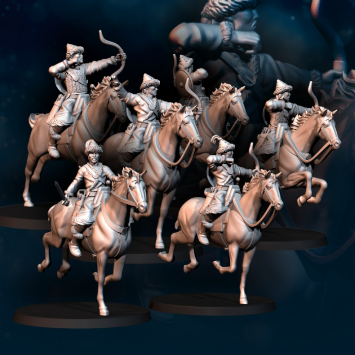 3D Printable The Huns, Archer riders | Historical by Davale Games