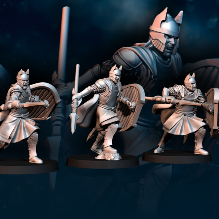 3D Printable 6x High Humans Warriors with Spear | High Humans | Davale ...