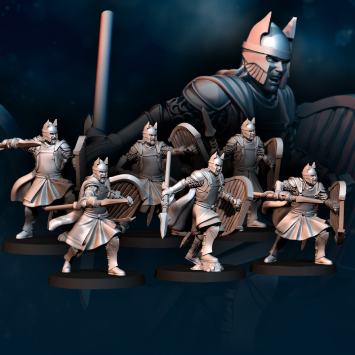 3D Printable 6x High Humans Warriors with Spear | High Humans | Davale ...