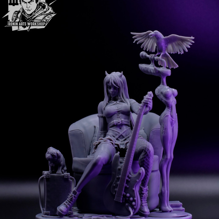 3D Printable Joan The Muse - 75mm and 120mm Pin-Up by Ronin Arts Workshop