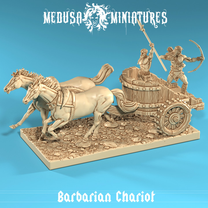3D Printable Barbarian War Chariot – Fantasy Miniature STL for Tabletop ...
