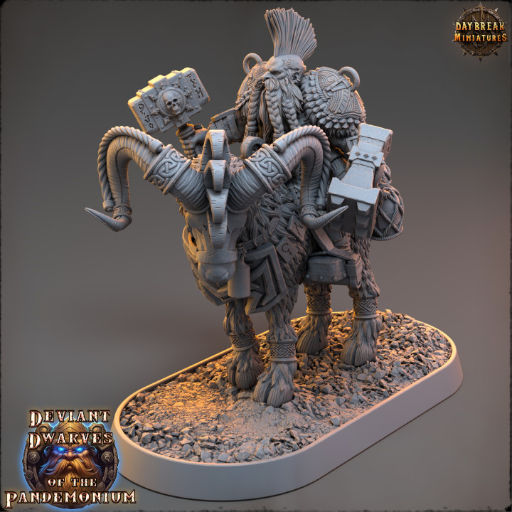 3D Printable Lukasz Drencher on Fire Goat - Deviant Dwarves of the ...