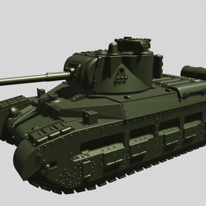 3D Printable Matilda Mk.II with 2pdr gun (UK, WW2) by Wargame3d