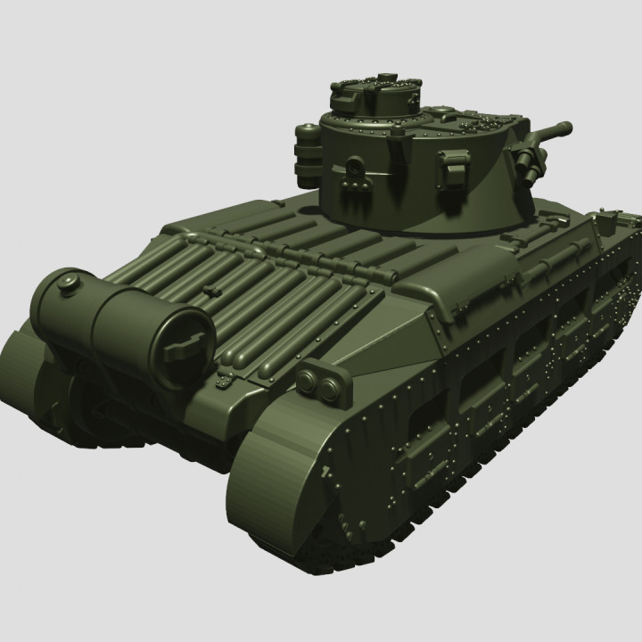 3D Printable Matilda Mk.II with 2pdr gun (UK, WW2) by Wargame3d