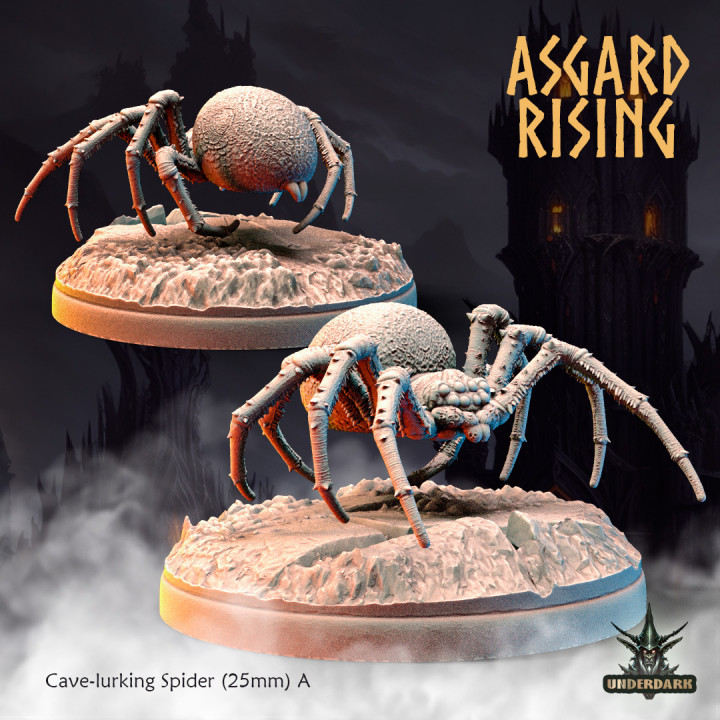 3D Printable Cave-lurking Spiders (25mm) /EasyToPrint/ /Pre-supported ...