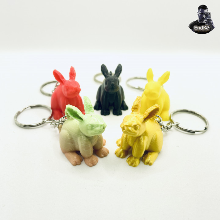 3D Printable CUTE BUNNY KEYCHAIN by EndK7